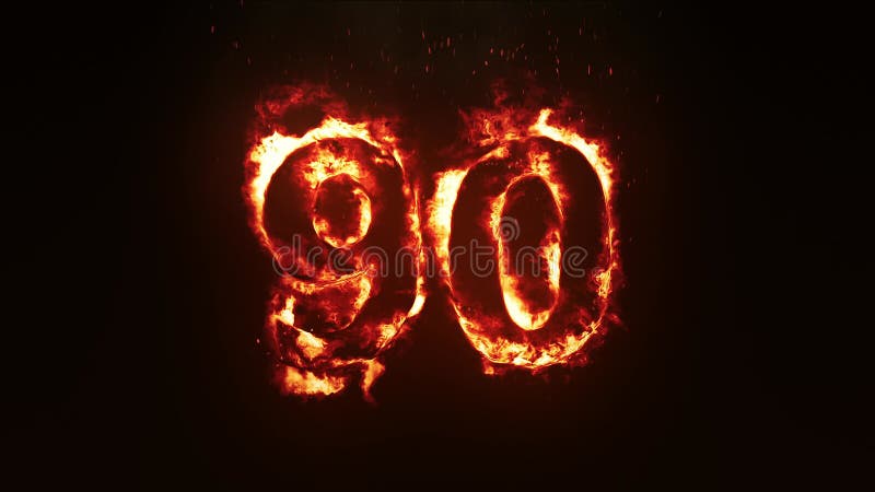 Burning Number 90. Fire Number Stock Footage - Video of flame, design ...