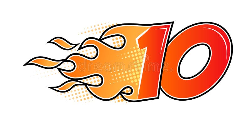 Burning numbers set black stock vector. Illustration of graphic - 154006111