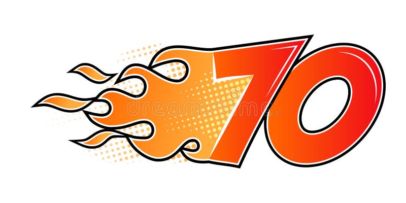 Burning numbers flat style stock vector. Illustration of icon - 153432738