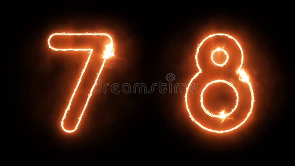 Burning Numbers stock illustration. Illustration of plasma - 74542349
