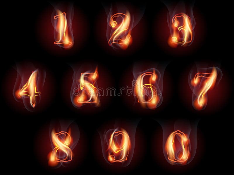 Flaming Number Stock Illustrations – 884 Flaming Number Stock ...