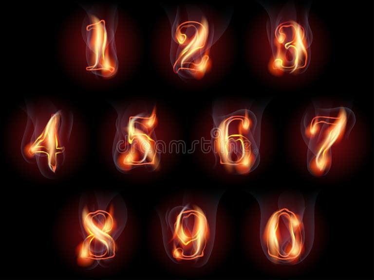 Fiery Burning Numbers Stock Illustrations – 579 Fiery Burning Numbers ...