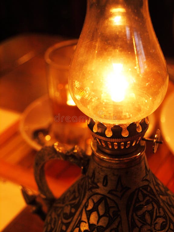 Burning oil lamp stock photo. Image of glow, arabia, heat - 23374600