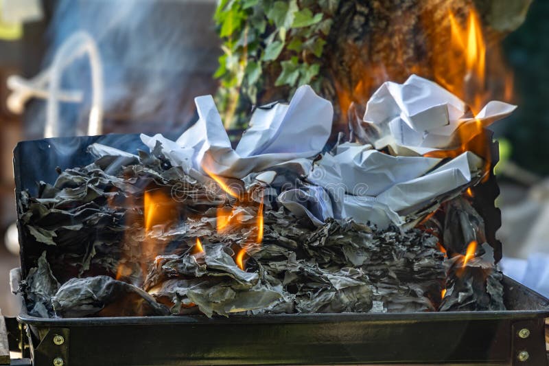 Burning Old Documents, Secret Documents Burned in a Bonfire by the ...