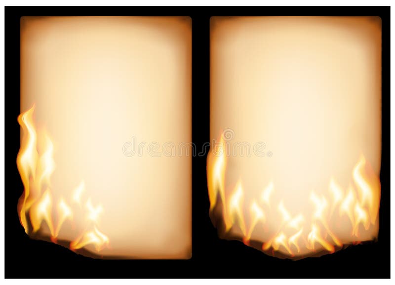 Burning old paper stock vector. Illustration of message - 24907986