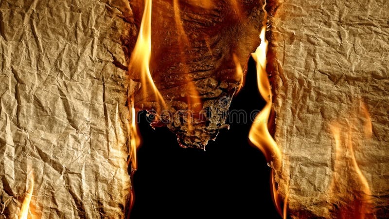 Burning old paper. stock image. Image of fiery, grunge - 75665607
