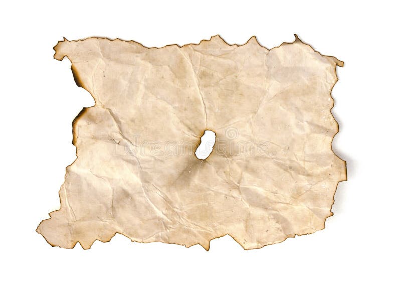 Burning Old Paper Sheet Isolated on White Stock Image - Image of ...