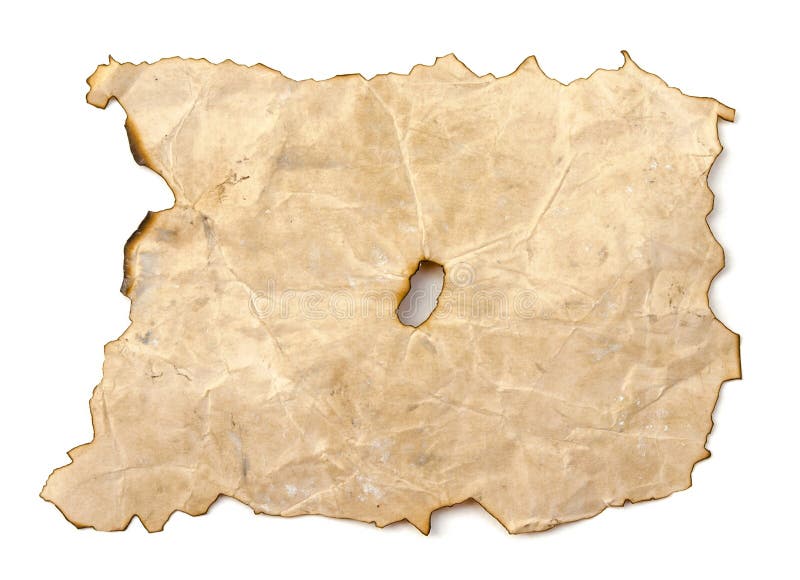 Burning Old Paper Sheet Isolated on White Stock Image - Image of ...