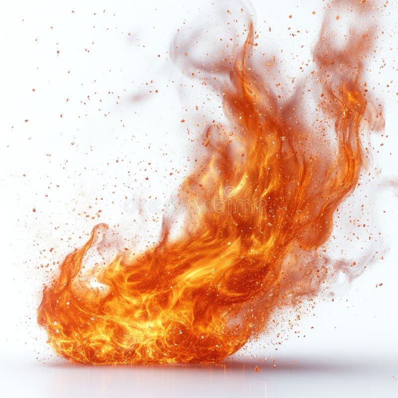 Burning Orange Fire Isolate on a White Background. Bonfire Isolate ...