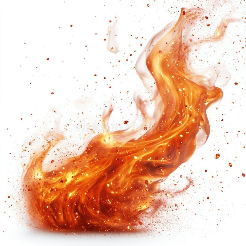 Burning Orange Fire Isolate on a White Background. Bonfire Isolate ...