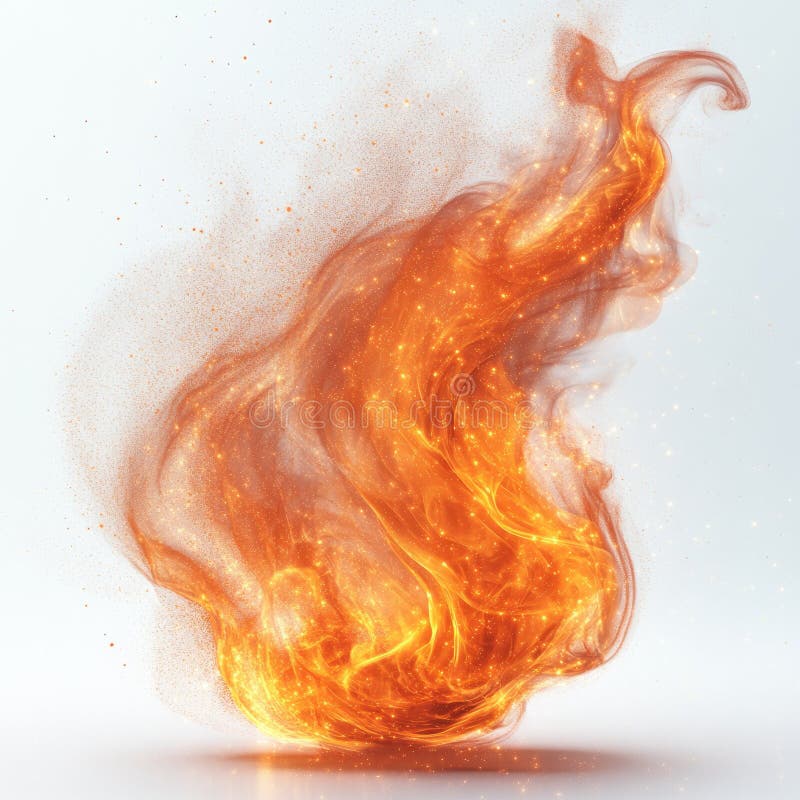 Burning Orange Fire Isolate on a White Background. Bonfire Isolate ...
