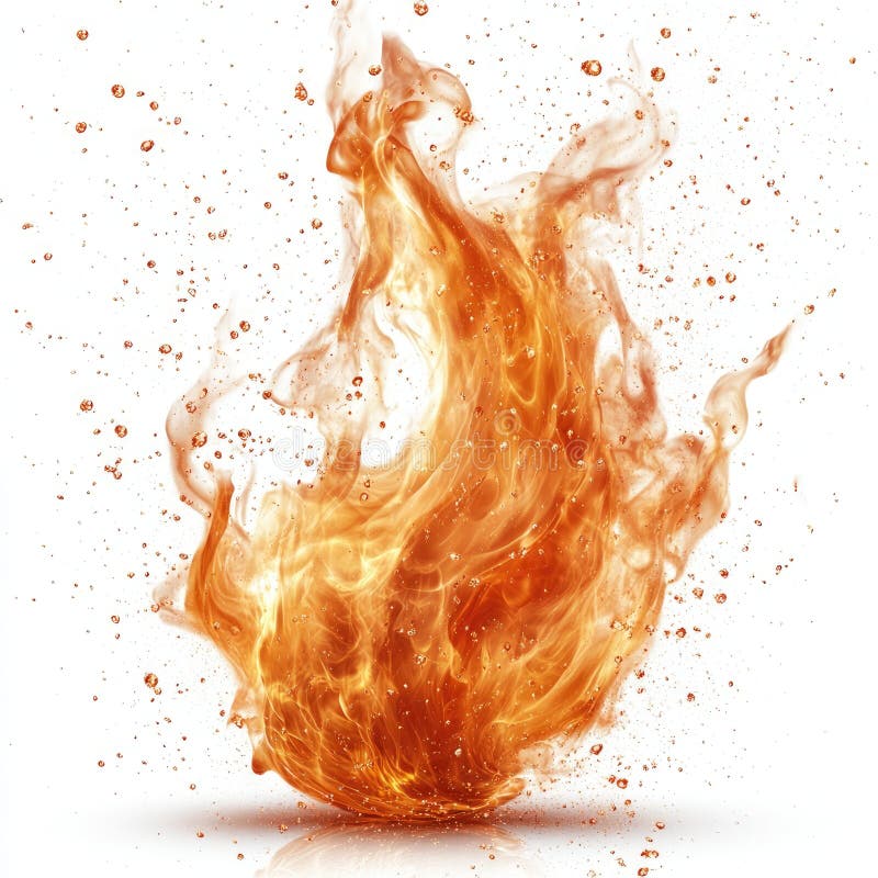 Burning Orange Fire Isolate on a White Background. Bonfire Isolate ...
