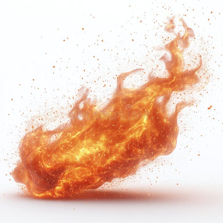 Burning Orange Fire Isolate on a White Background. Bonfire Isolate ...