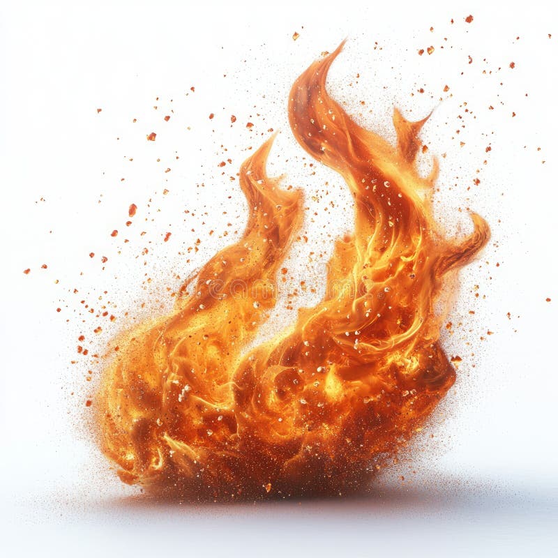 Burning Orange Fire Isolate on a White Background. Bonfire Isolate ...