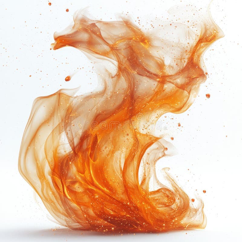 Burning Orange Fire Isolate on a White Background. Bonfire Isolate ...