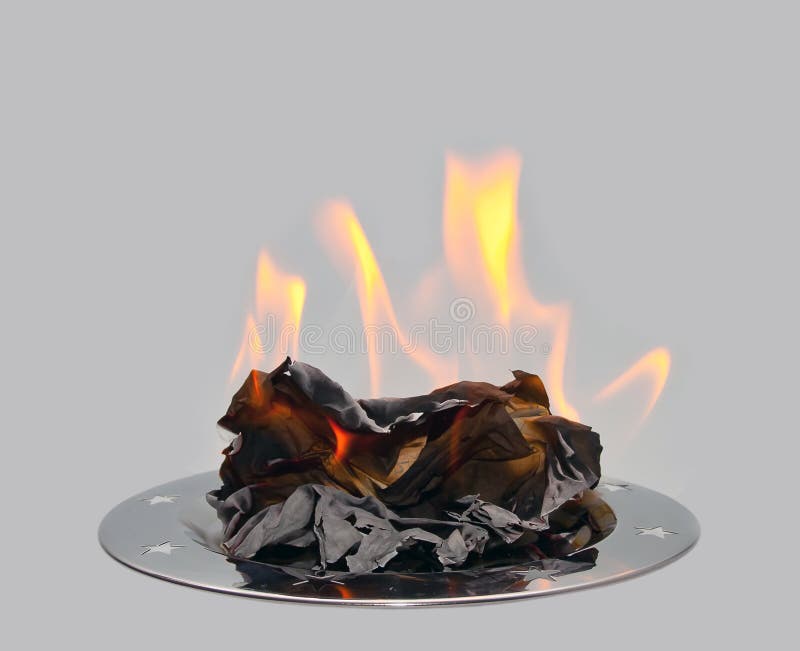 Burning paper stock photo. Image of fire, combustion - 31878846