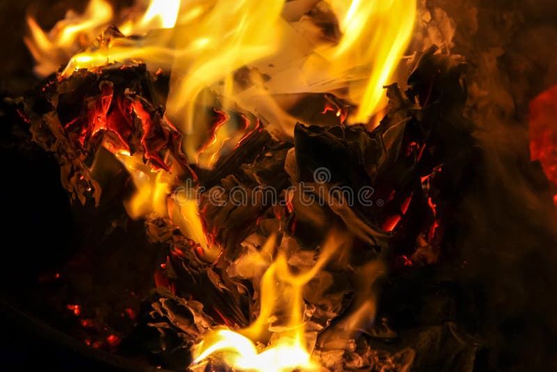 Burning Paper stock photo. Image of fire, ember, burning - 49564780