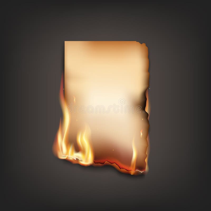 Burning Paper, with Fire Flames Stock Vector - Illustration of burn ...