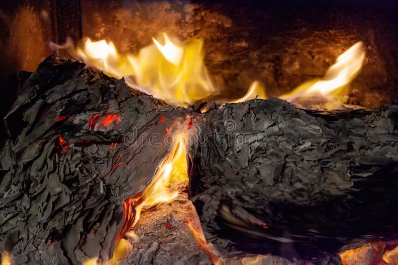 Burning Paper in the Fireplace Stock Photo - Image of open, furnace ...