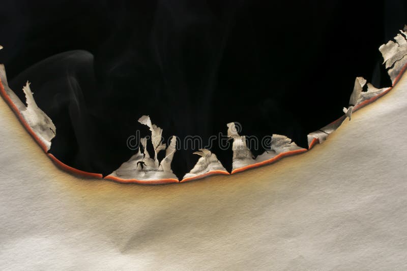 Burning Paper, Glowing Edge of Paper on a Black Background Stock Photo ...