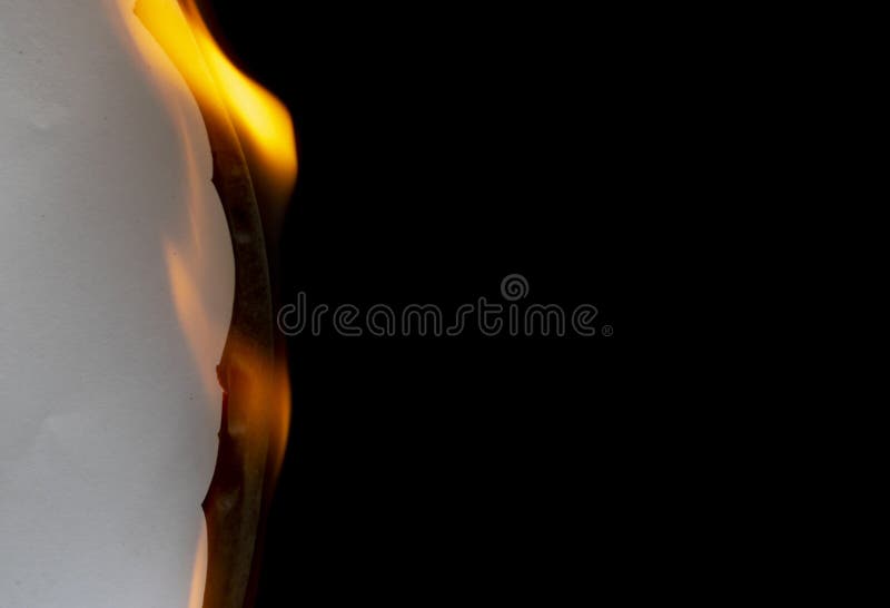 Burning Paper, Glowing Edge of Paper on a Black Background Stock Image ...