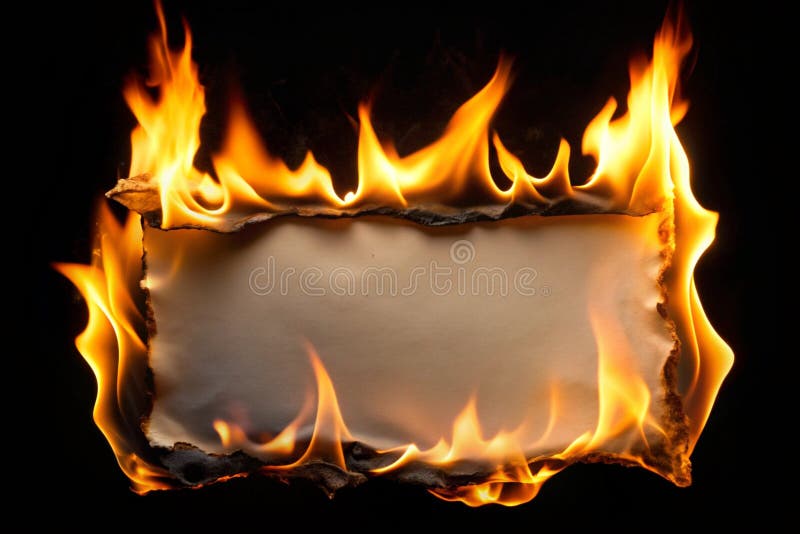 Burning Paper, Glowing Edge of Paper on a Black Background Stock ...