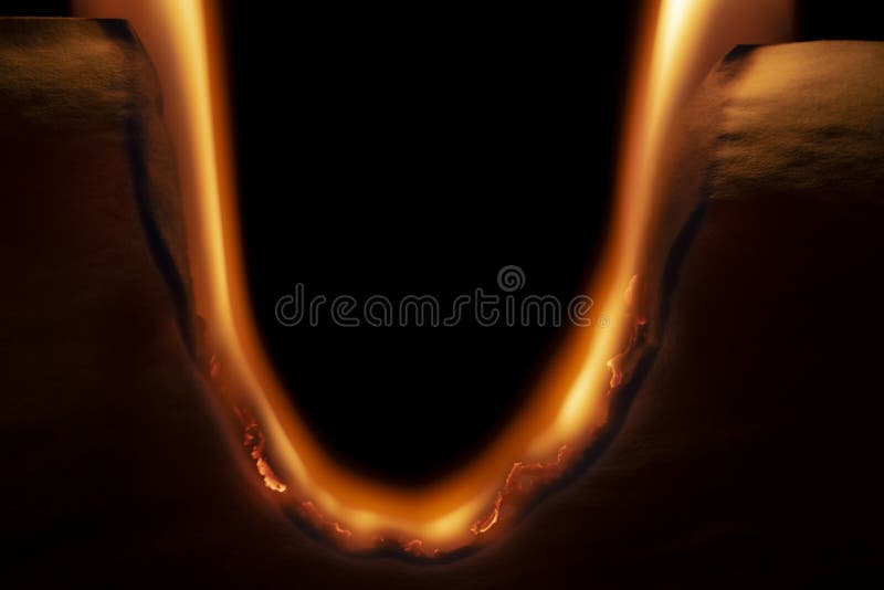 Burning Paper, Glowing Edge of Paper on a Black Background Stock Image ...
