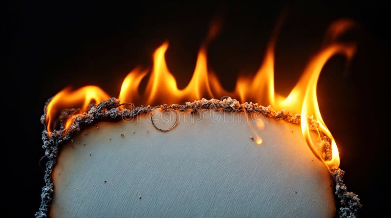 Burning Paper with Intense Flames and Smoke. Concept of Destruction and ...