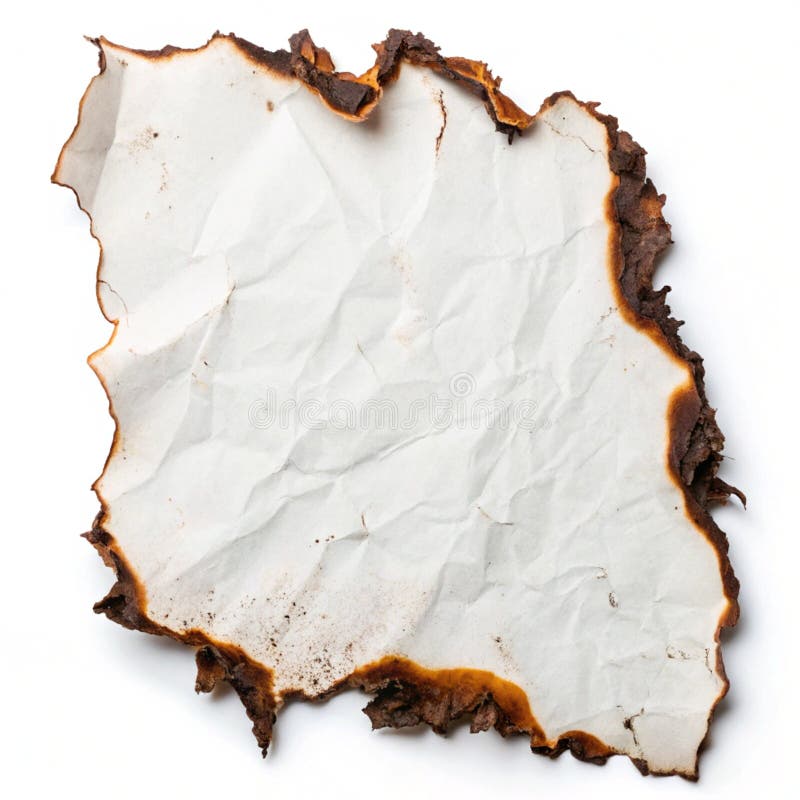 Burning Paper Texture Isolated on White Stock Illustration ...