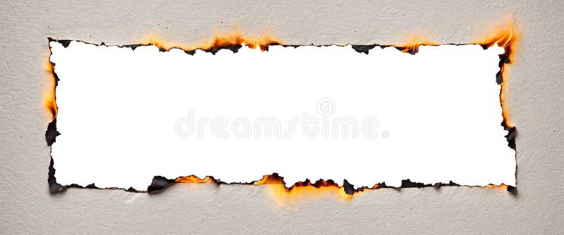 Burning Paper with a White Rectangular Center Stock Illustration ...