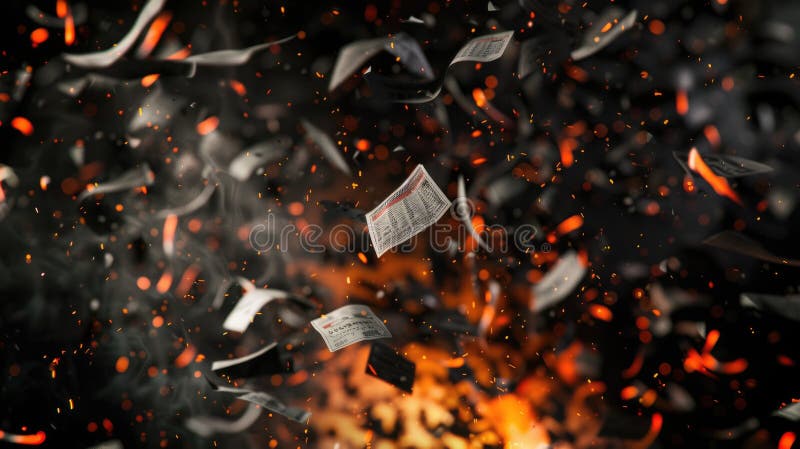 Receipt on Burning Paper Hole Stock Image - Image of fiscal, financial ...