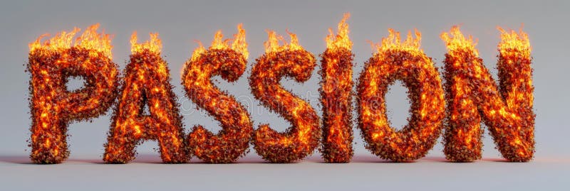 Burning with Passion Intensely Realistic 3D Render of Passion Engulfed in Vivid Flames Stock ...