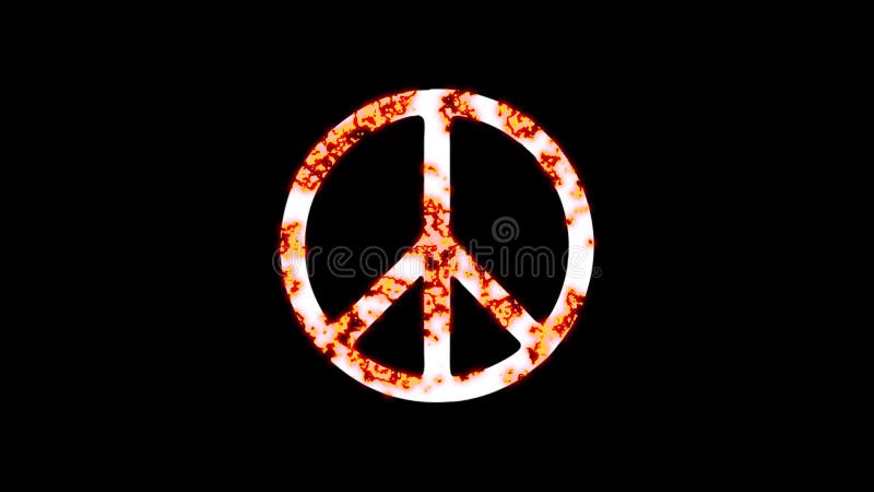 Burning Peace Symbol Abstract Animation. Stock Footage - Video of ...