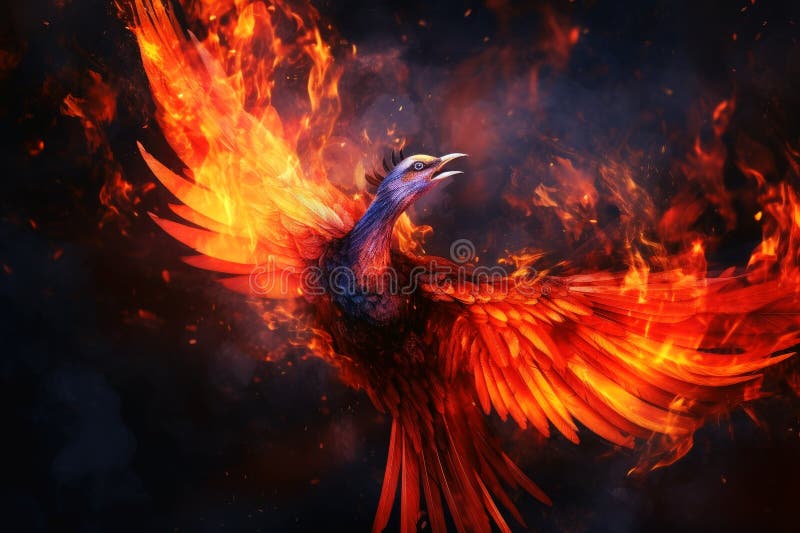 A Burning Phoenix Birds from the Ashes Created with Generative AI ...