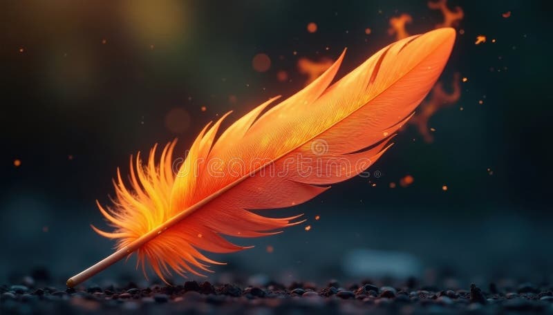 Burning Phoenix Feather, Hyperrealistic Macro, Motion Blur , Photo ...