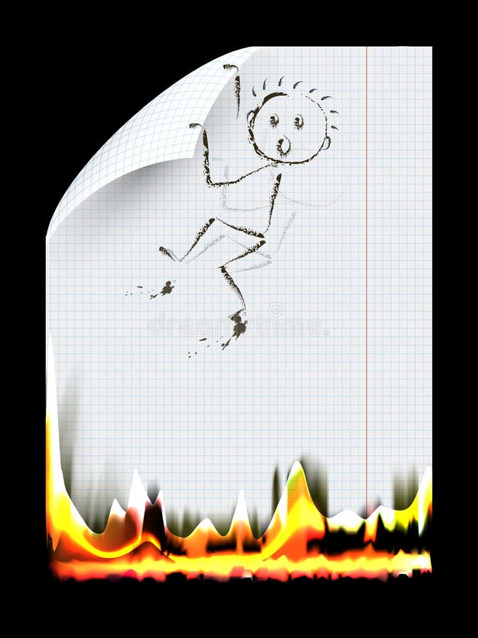 Burning paper stock illustration. Illustration of abstract - 8888328