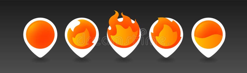 White Burning Pins. 5 Variations. Isolated Vector Objects Stock Vector ...