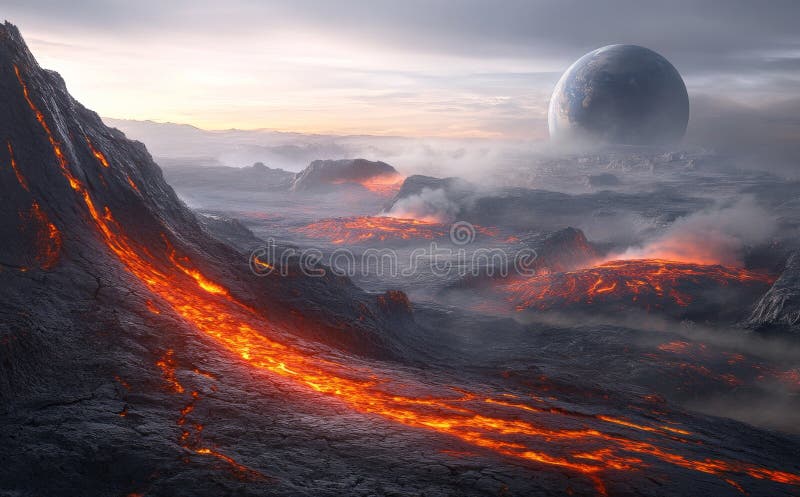 The Burning Planet in 3D. High-quality Digital Space Art in 5K ...