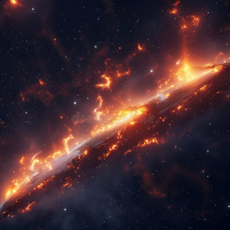 Burning Planet in Deep Space, Cosmic Explosion, Planetary Destruction ...