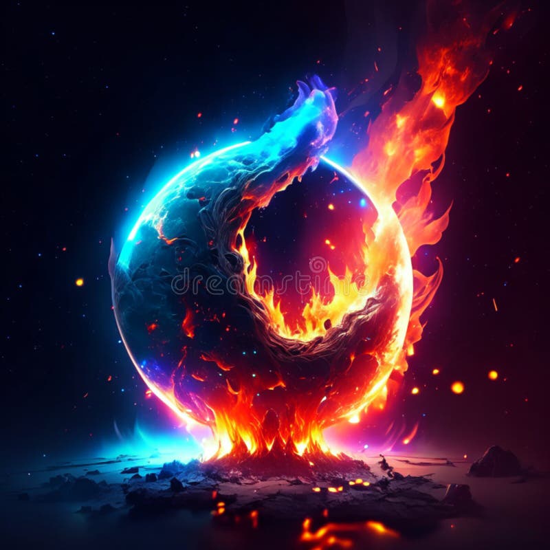Flaming Flaming Planet Logo. Vector Illustration of Flaming Planet Logo ...