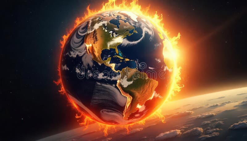 Burning Planet: a Visual Representation of Climate Change Stock ...