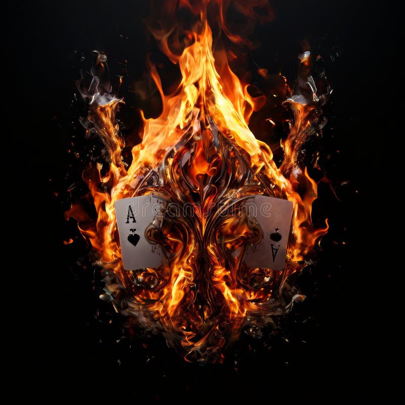 Burning Playing Cards in Dramatic Fire Explosion with Ace of Spades ...