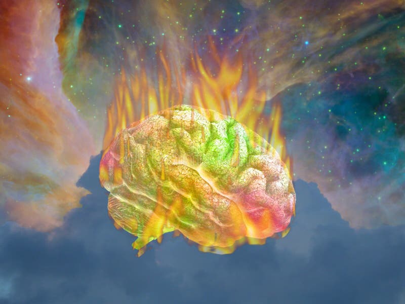 Psychedelic Brain stock illustration. Illustration of fantasy - 145508406