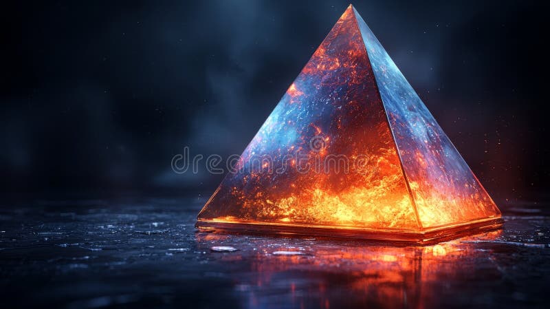 Burning Pyramid stock illustration. Illustration of rendering - 336770709