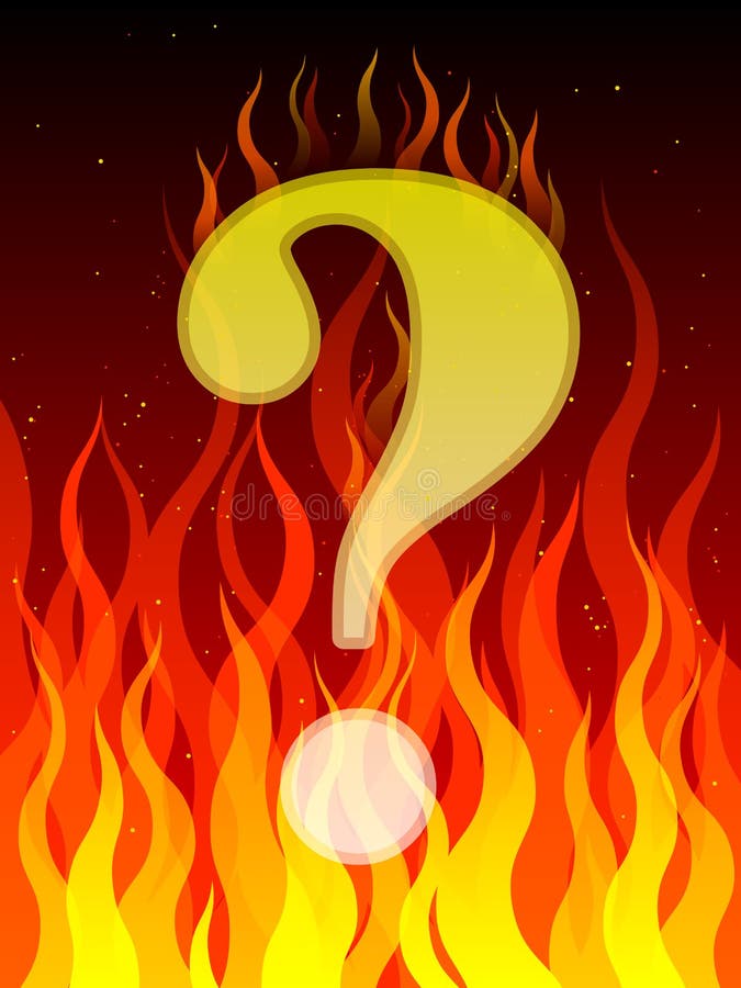 Burning Question Mark stock illustration. Illustration of education ...
