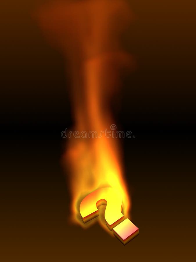Burning question mark stock illustration. Illustration of ignite - 13781654