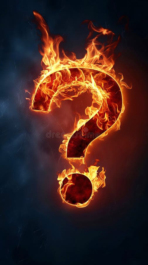 Burning Question Mark Symbol on Fire or in Flames Stock Photo - Image ...