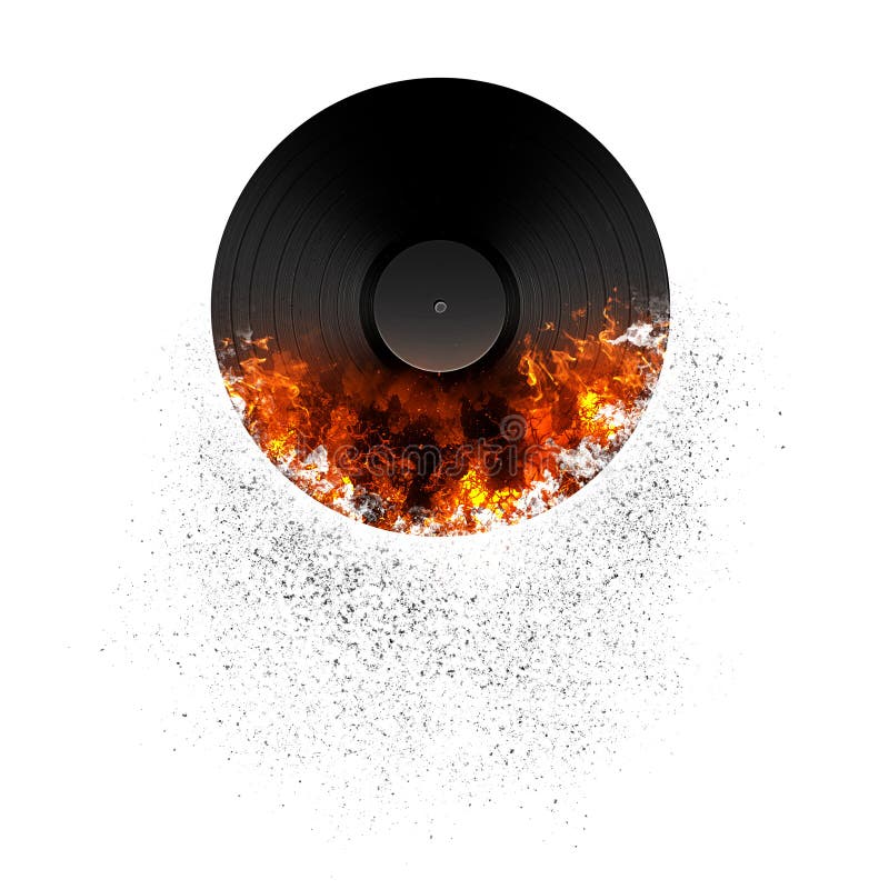 Burning Record Vinyl stock illustration. Illustration of technology ...
