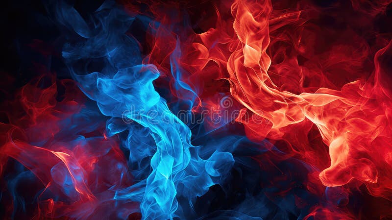 Burning red blue flame stock illustration. Illustration of dark - 340012577
