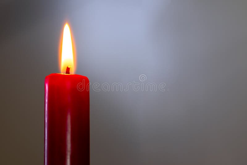 Red Candle on a Grey Background. Stock Image - Image of ornament ...